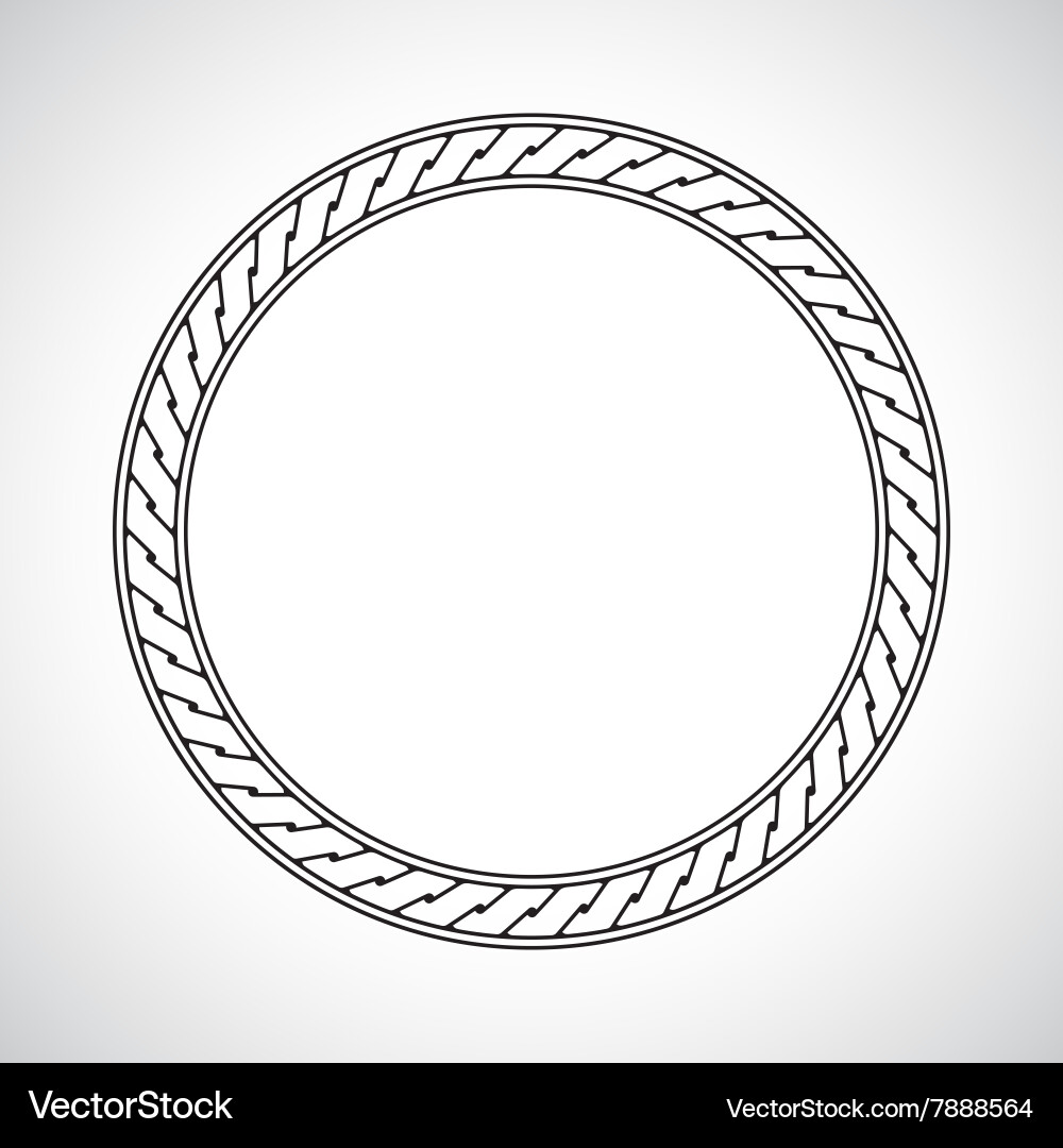 Ornamental circular simple classical frame Vector Image