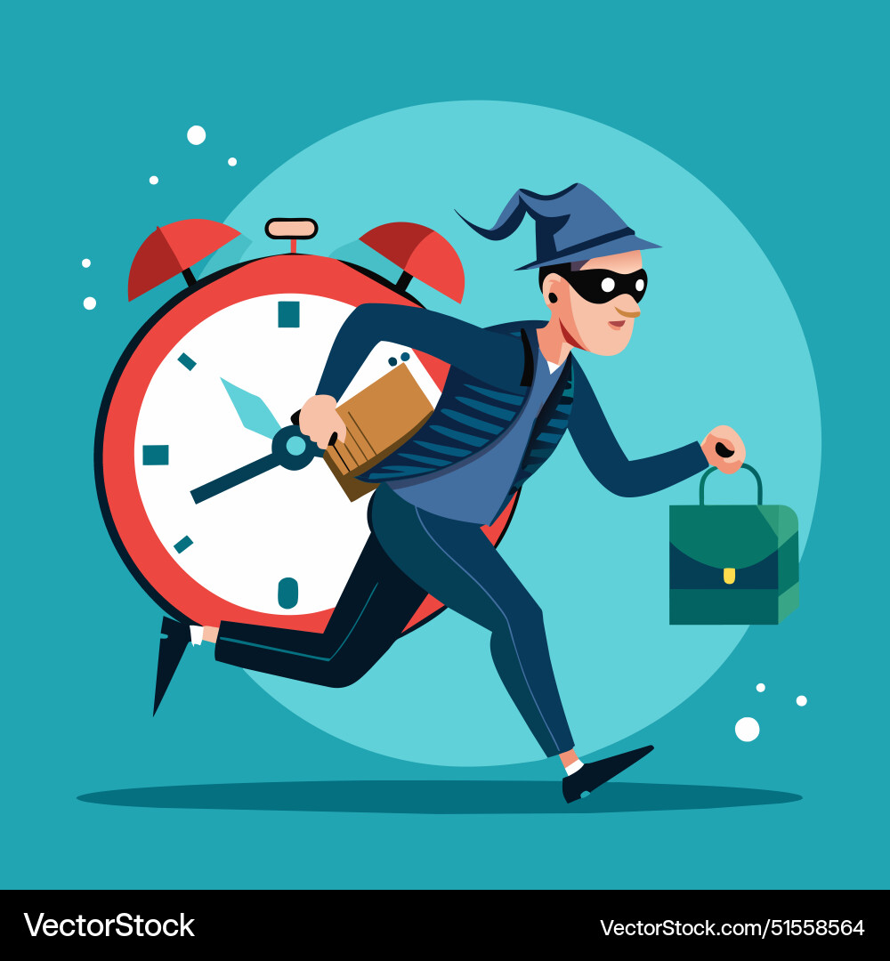 Steal time productivity or procrastination Vector Image