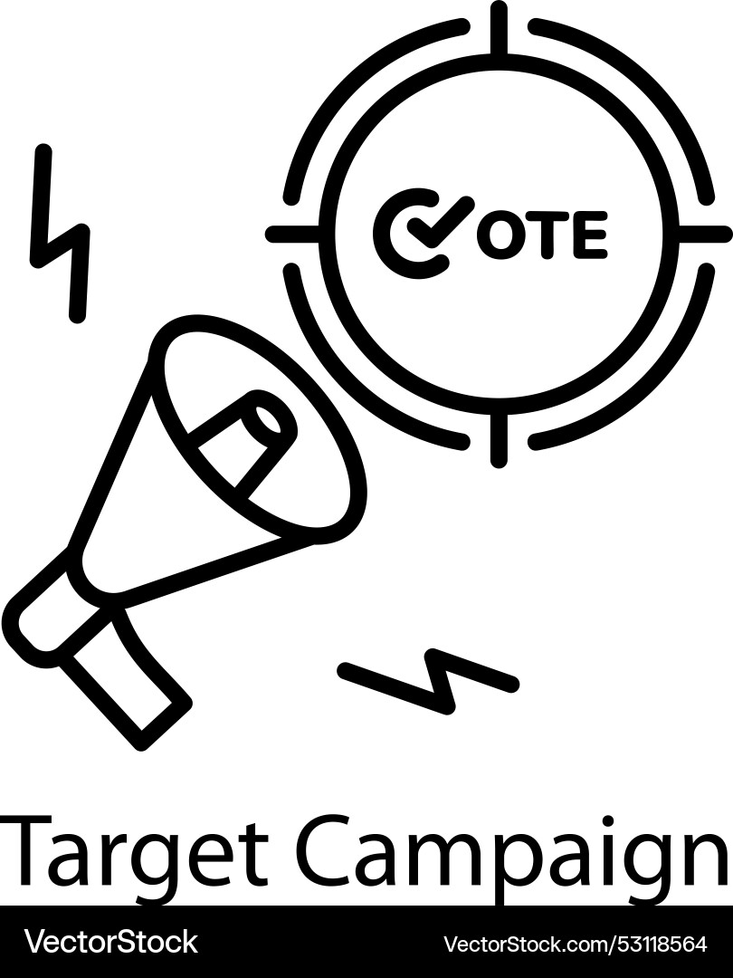 Target campaign Royalty Free Vector Image - VectorStock