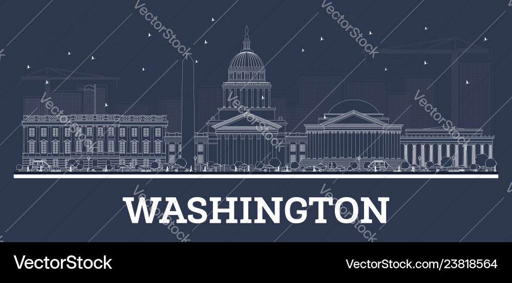 Washington DC Skyline Royalty Free Vector Image