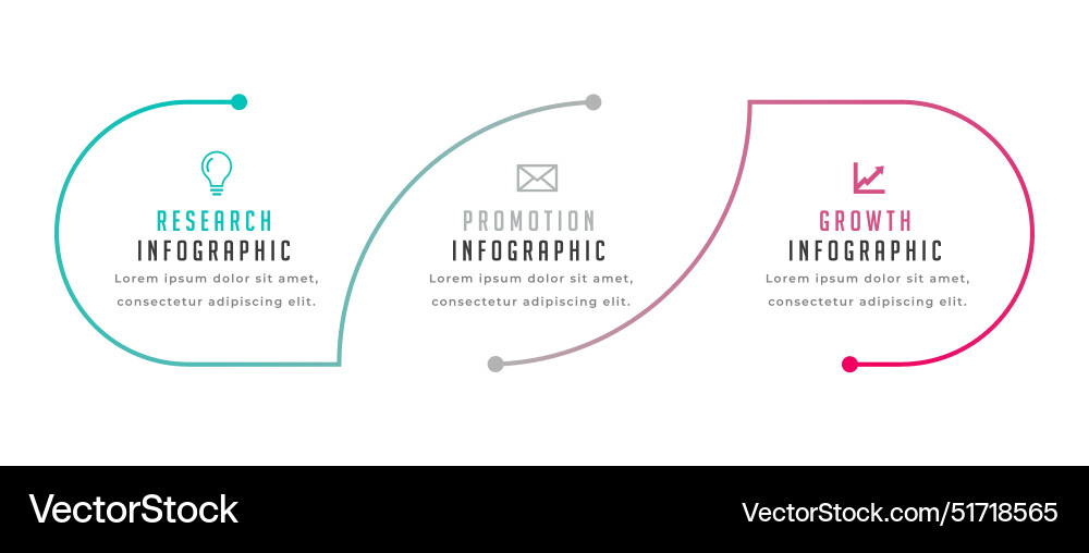 3 steps infographic success plan banner Royalty Free Vector