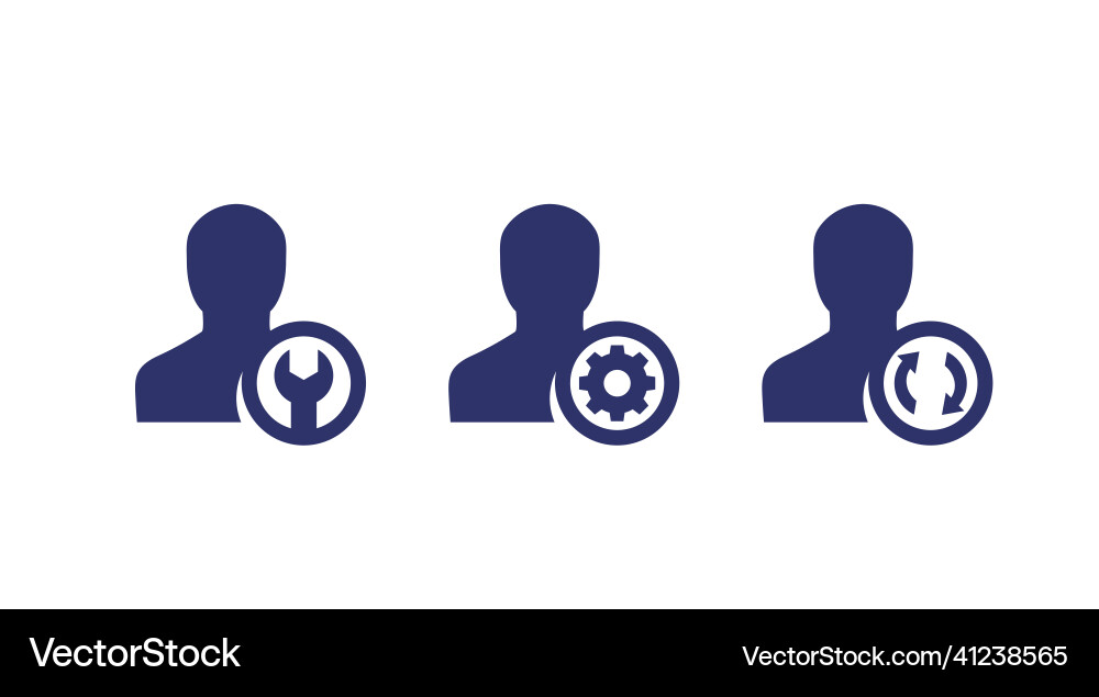 Account and profile settings icons on white Vector Image
