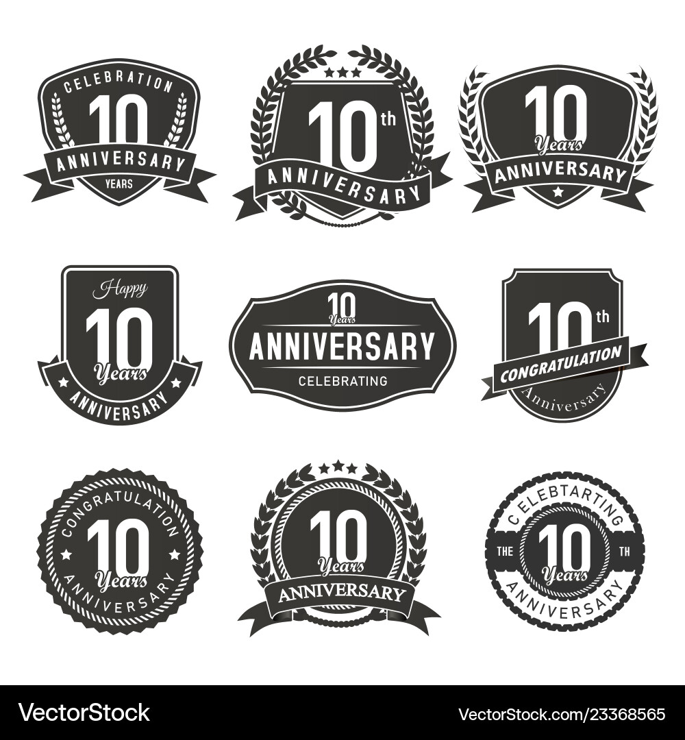 Anniversary label 10 years Royalty Free Vector Image