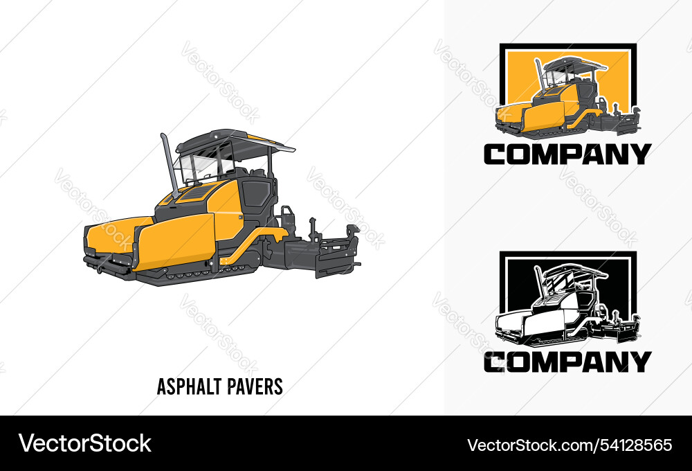 Asphalt Paver Equipment Logo Royalty Free Vector Image