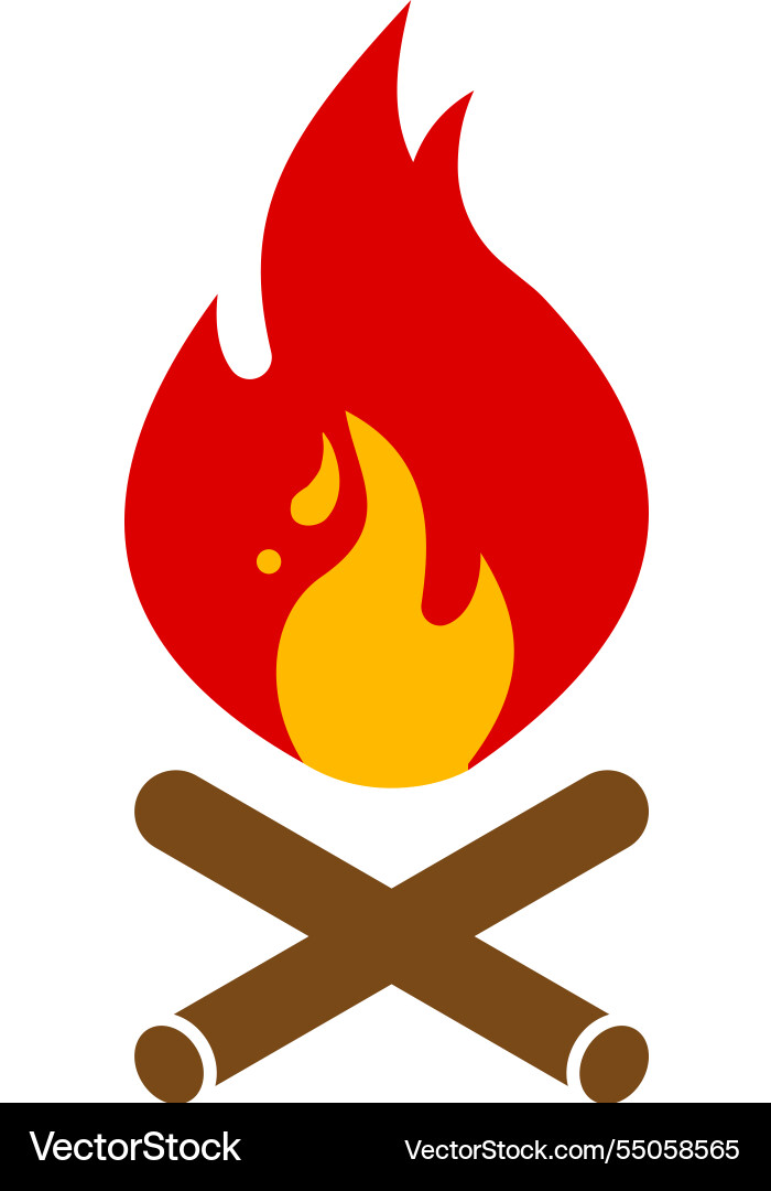 Bonfire flame fire - icon Royalty Free Vector Image