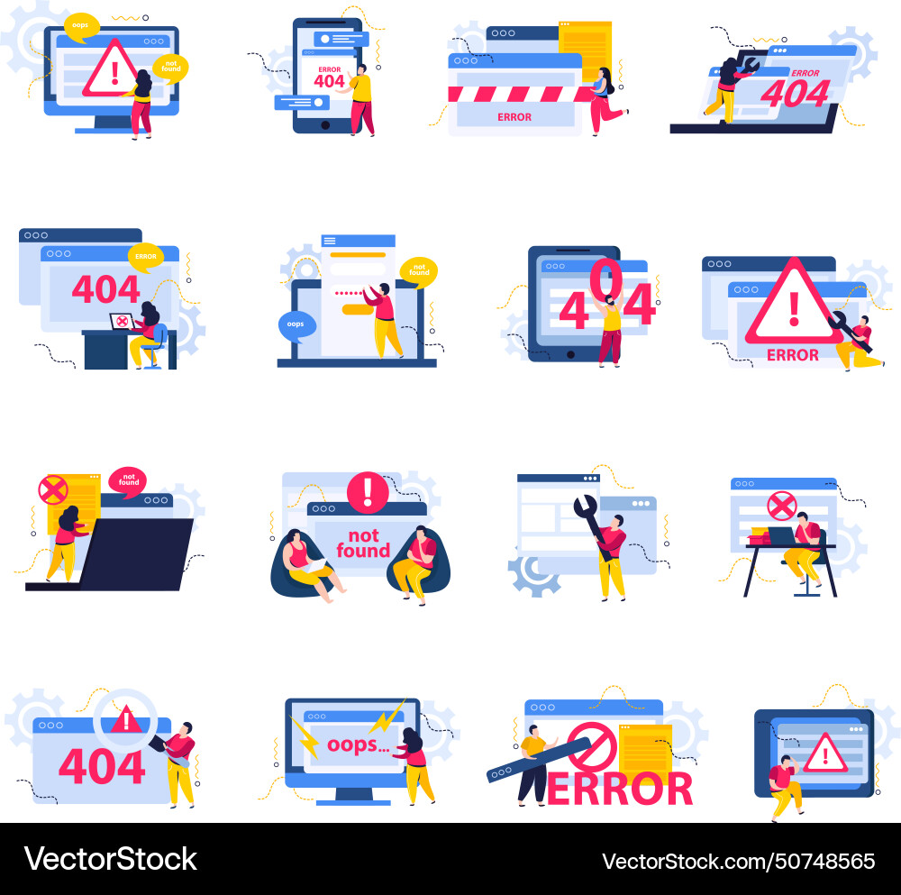 Computer repair icons set Royalty Free Vector Image