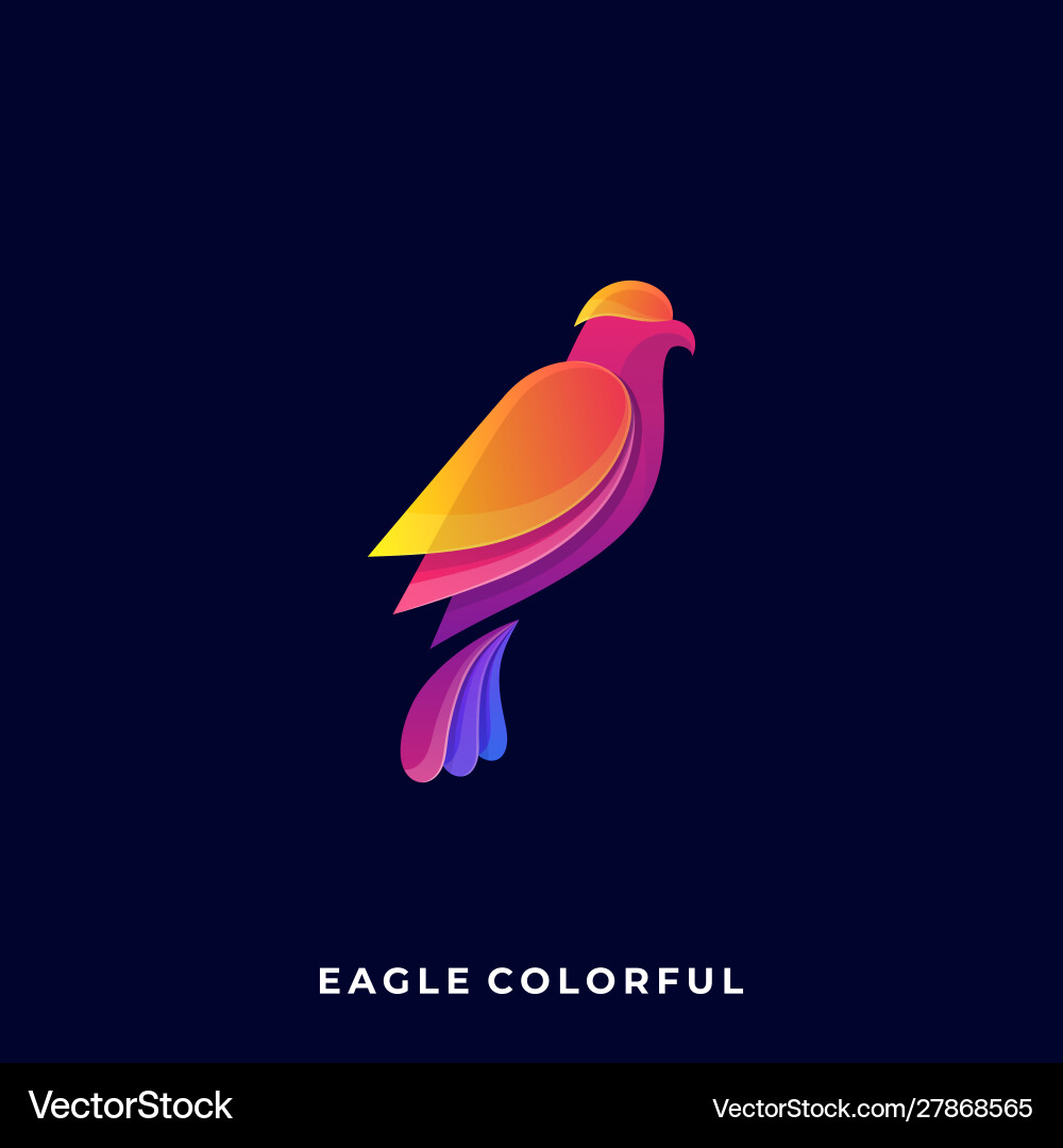 Eagle color full template Royalty Free Vector Image