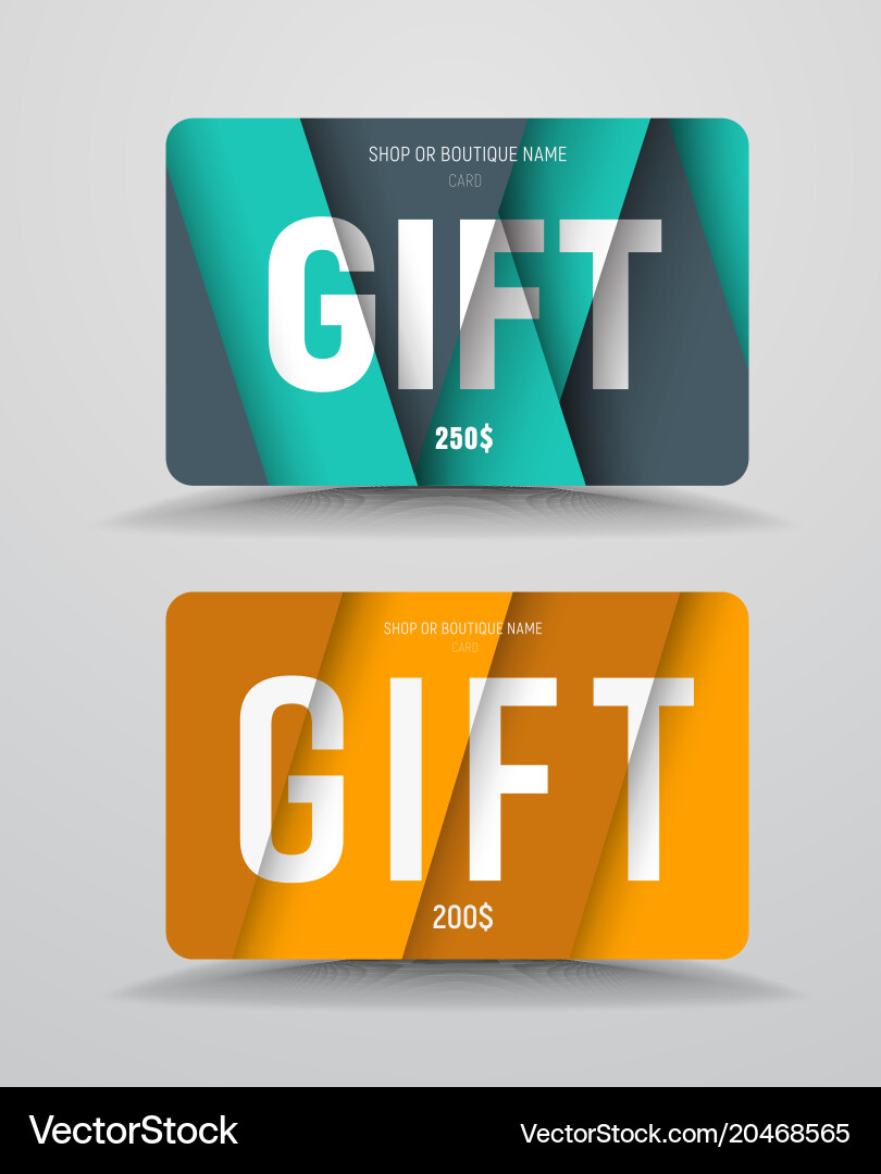 Gift card template with floating sheets of paper Vector Image