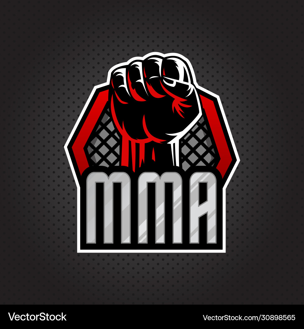 Mma fight logo mixed martial arts logotype Vector Image