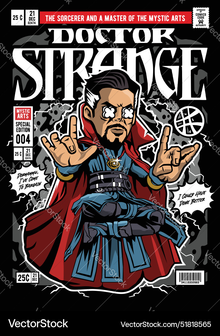 Pop art dr strange Royalty Free Vector Image - VectorStock