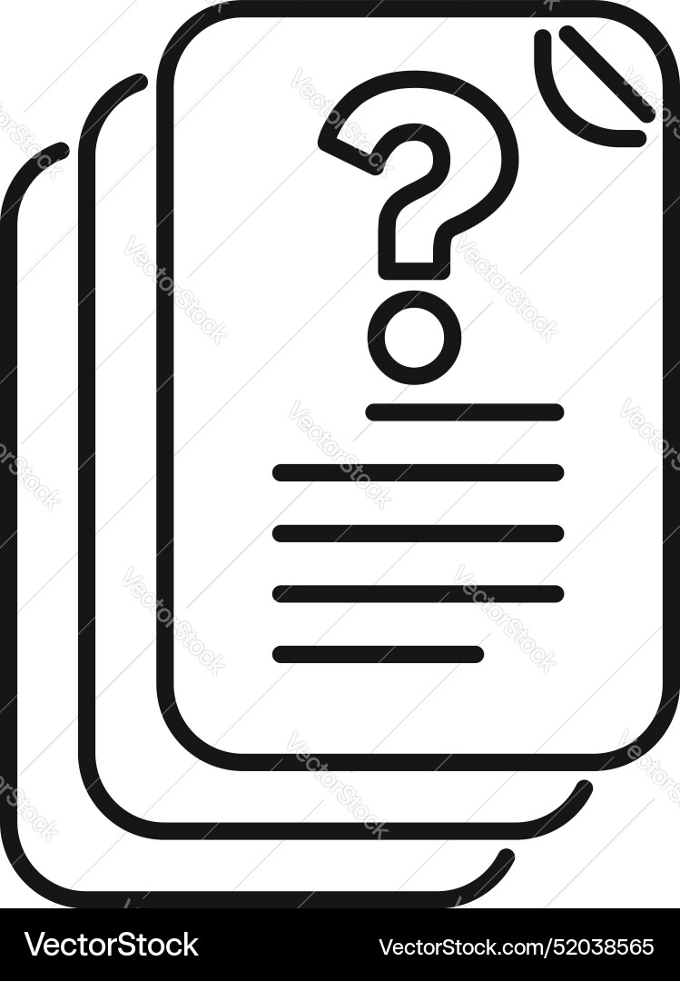 Question mark icon on top of stack documents Vector Image