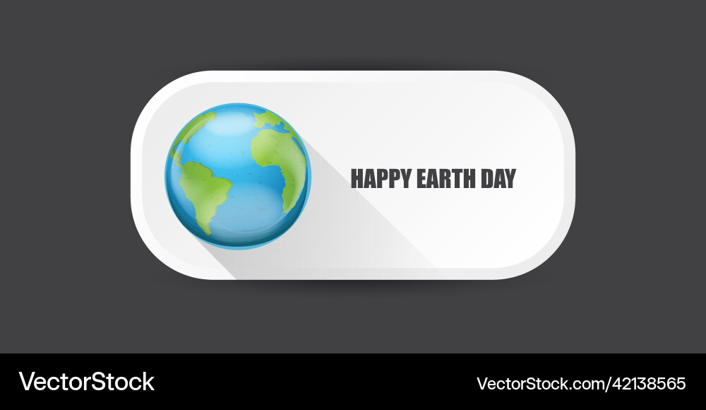 World earth day horizontal banner with globe Vector Image