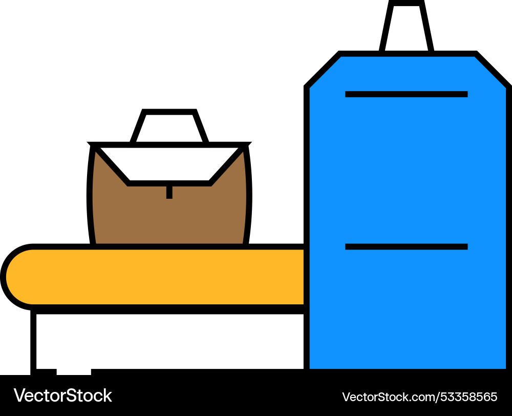 X-ray equipment for scanning baggage icon color Vector Image
