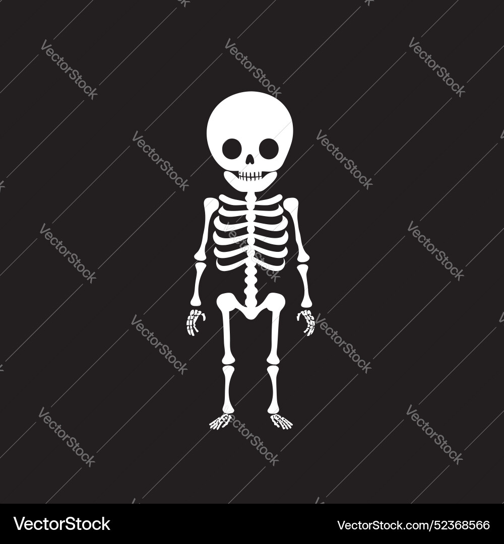 Amiable anatomy full body skeleton icon Royalty Free Vector