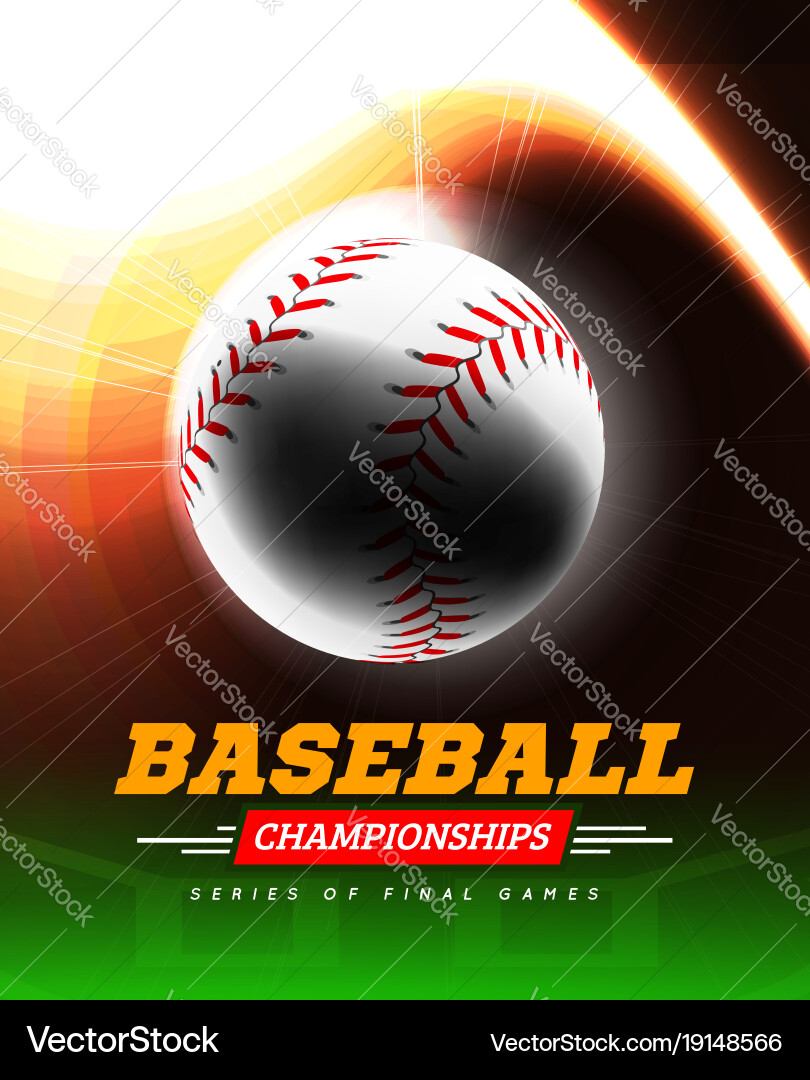 Baseball in the backlight on a black background Vector Image