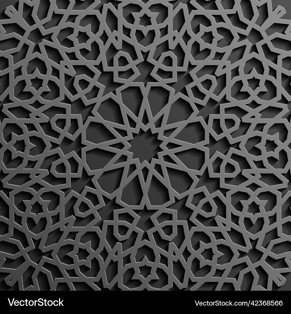 Black islamic pattern ornament Royalty Free Vector Image