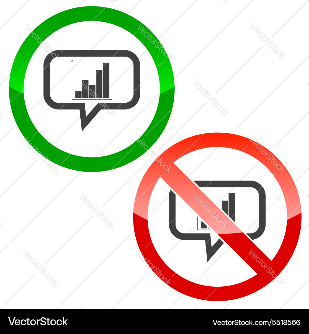 Graphic message permission signs Royalty Free Vector Image