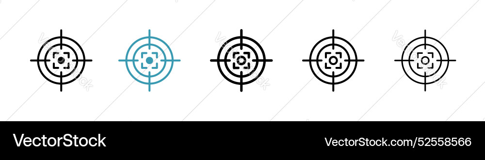 Gun target icon set on white background Royalty Free Vector