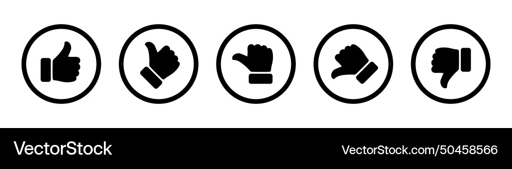 Rating and feedback scale with thumb symbol black Vector Image