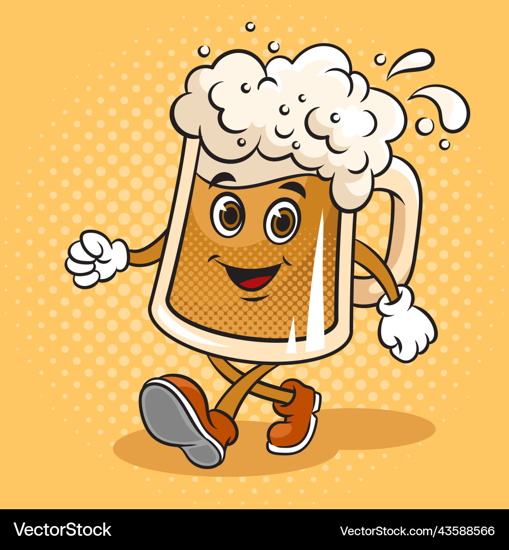 Retro Cartoon Beer Pop Art Royalty Free Vector Image