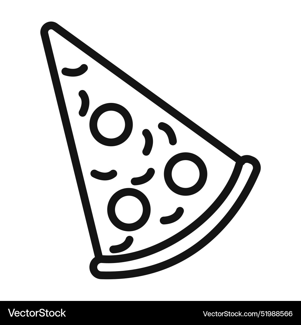 Tasty pizza slice icon for food apps Royalty Free Vector
