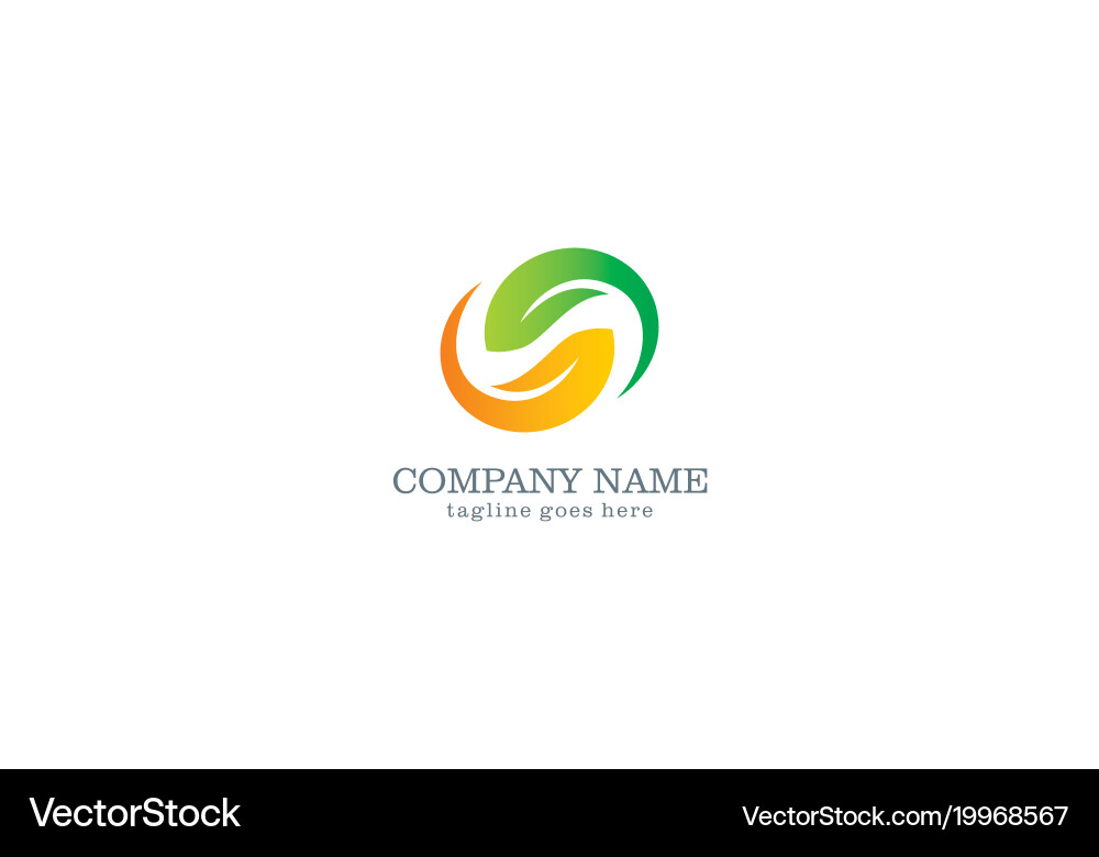 Circle green leaf beauty spa company logo Vector Image