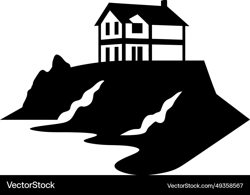 Küstenerosion Ikone - einfach Lizenzfreies Vektorbild