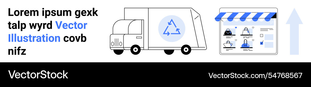 Eco-friendly delivery van with recycling symbol Vector Image