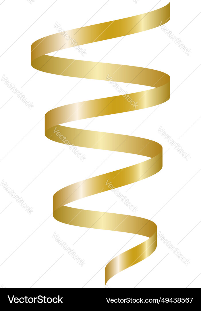 Golden spiral ribbon element Royalty Free Vector Image