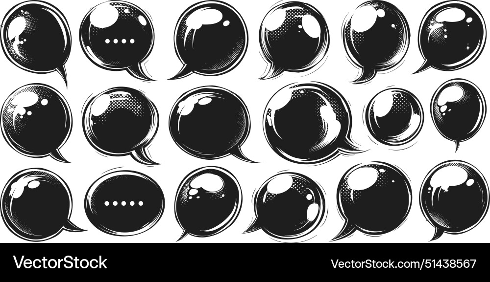 Hand drawn manga comic bubbles simple style Vector Image