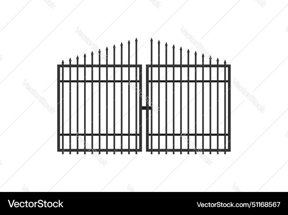 Metal gate - fence Royalty Free Vector Image - VectorStock