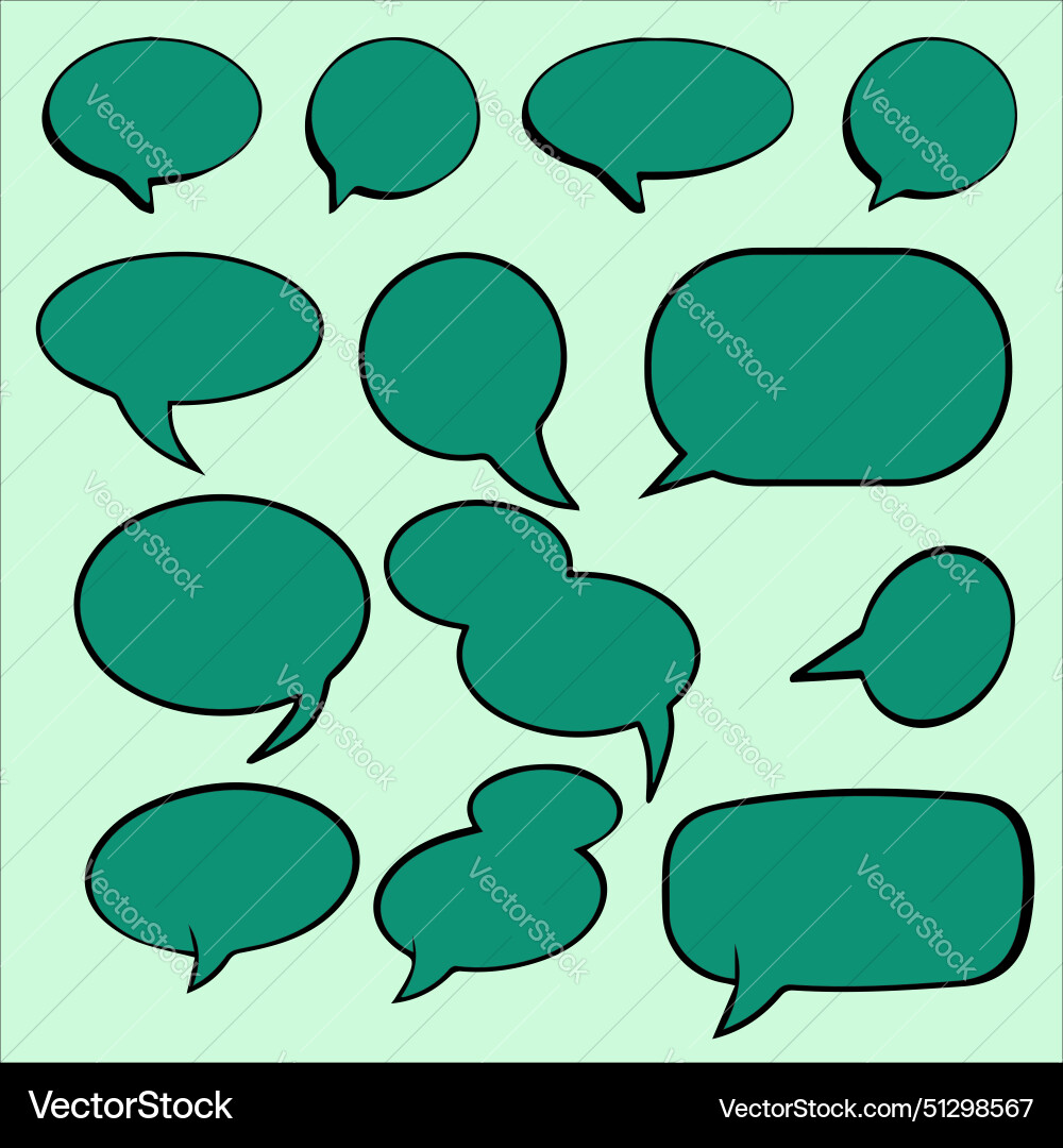 Set of ribbon banner and speech bubbles Royalty Free Vector