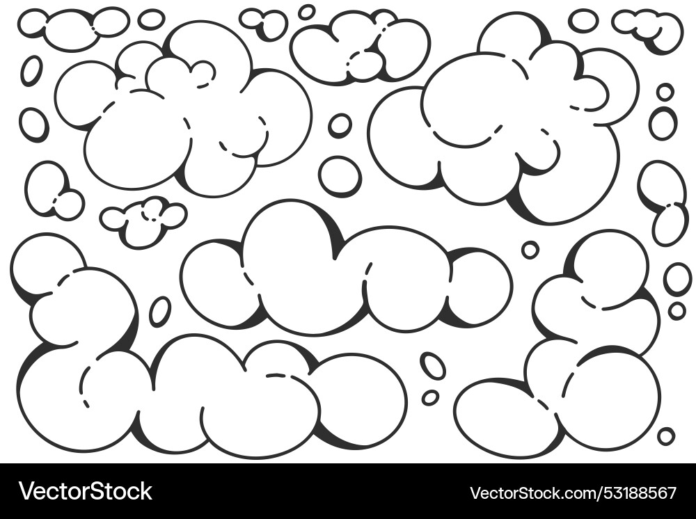 Y2k funky cloud shapes playful design Royalty Free Vector