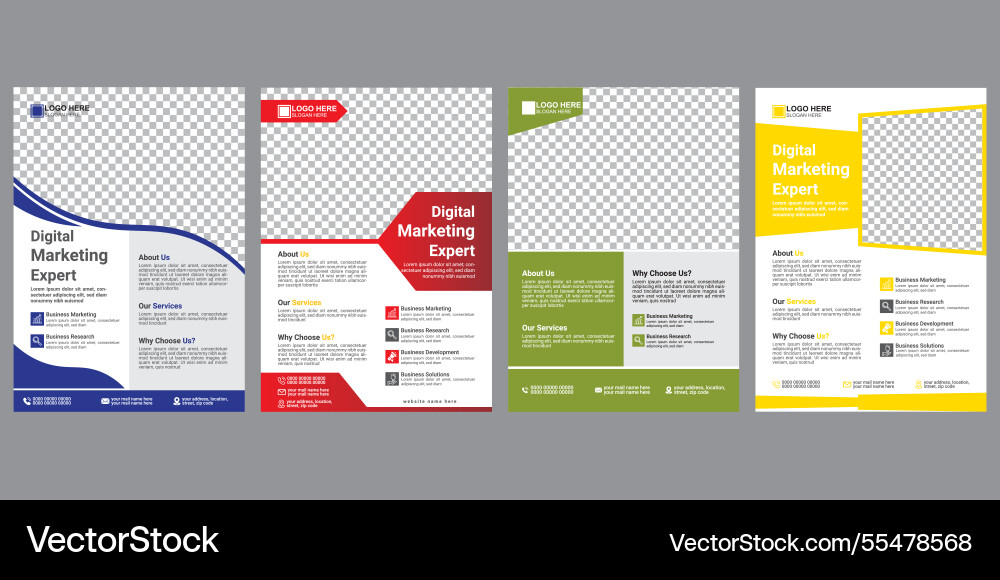 A4 size flyer template bundle Royalty Free Vector Image
