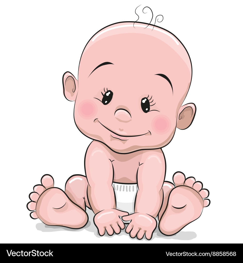 Adorable Baby Boy Cartoon Royalty Free Vector Image