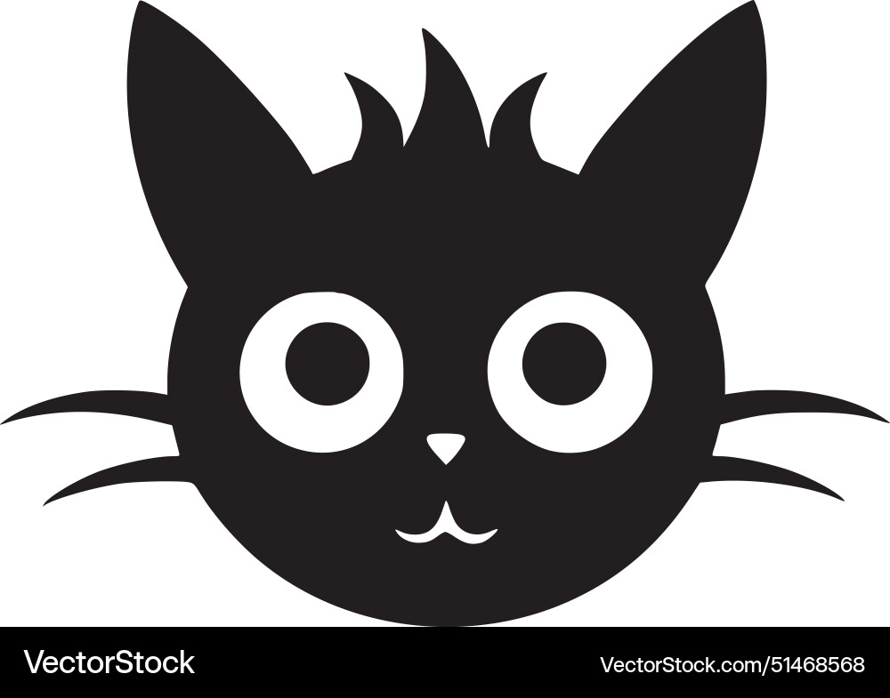Cat - black and white Royalty Free Vector Image