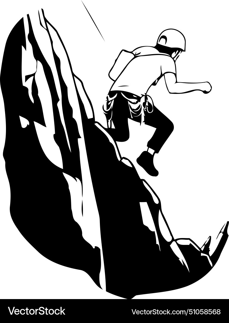 Climbing rock climber Royalty Free Vector Image