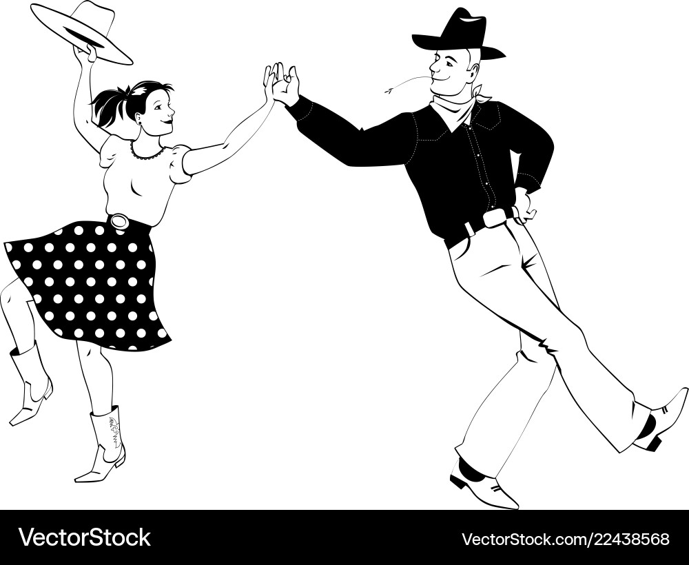 Contra dance couple Royalty Free Vector Image - VectorStock