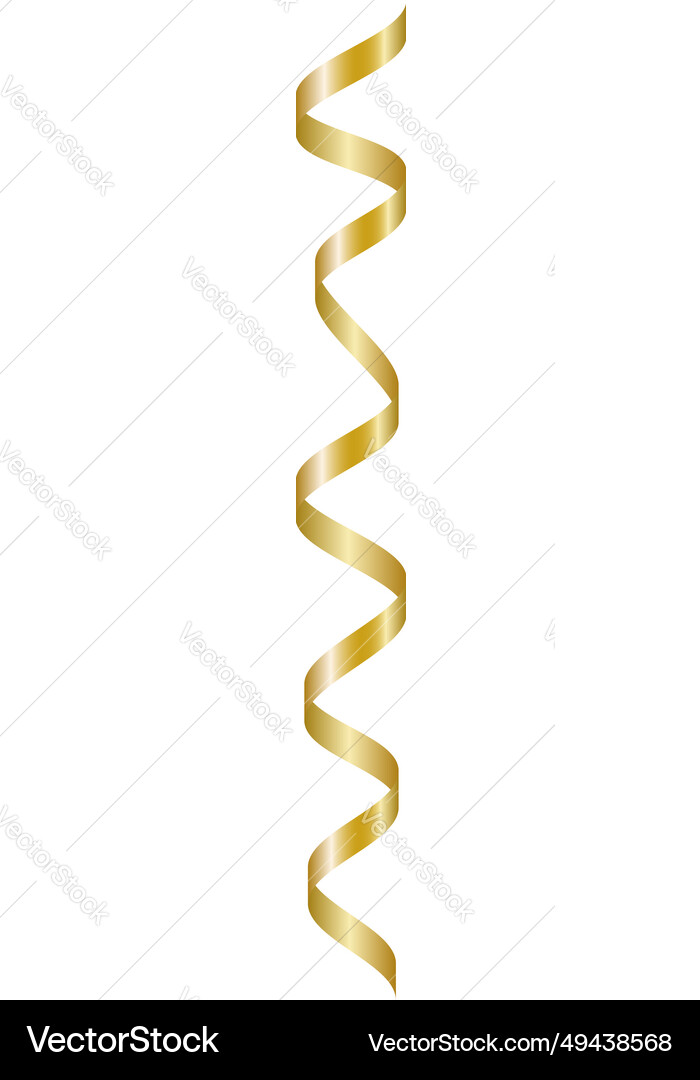 Golden spiral ribbon element Royalty Free Vector Image