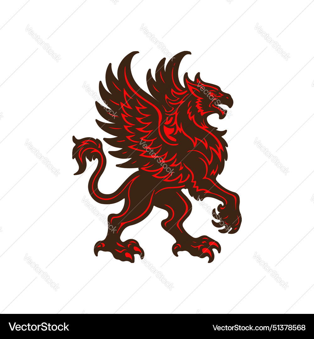 Griffin lion logo icon Royalty Free Vector Image