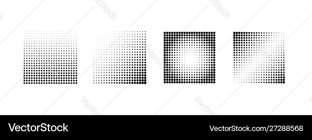 Halftone effect samples set Royalty Free Vector Image