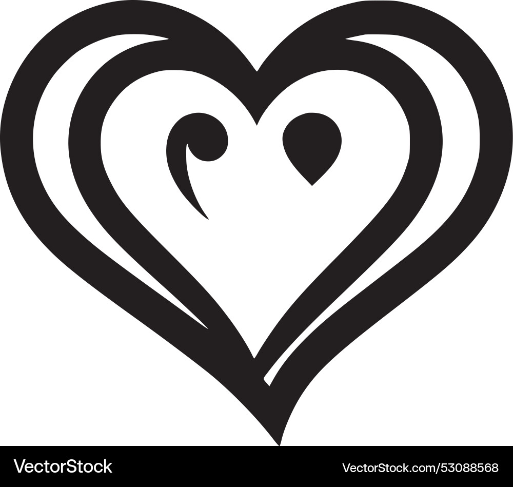 Heart - minimalist and flat logo Royalty Free Vector Image