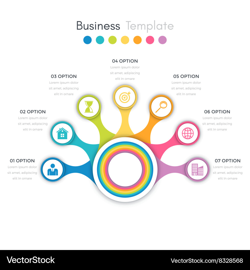 Infographics Seven Options Royalty Free Vector Image