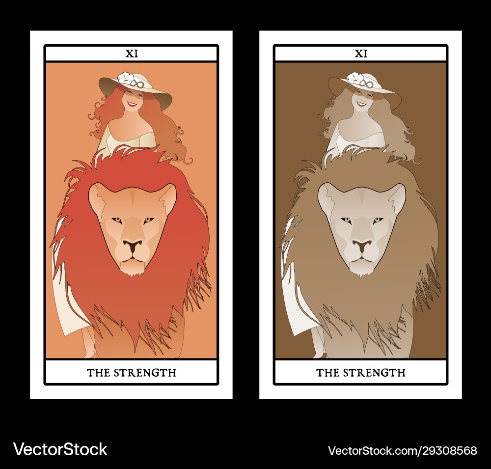 Major arcana tarot cards the strength beautiful Vector Image