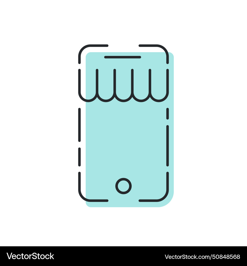 Phone store lineart icon Royalty Free Vector Image