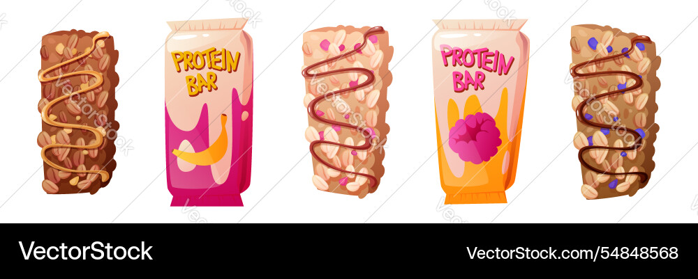 Protein bars set isolated on white background Vector Image
