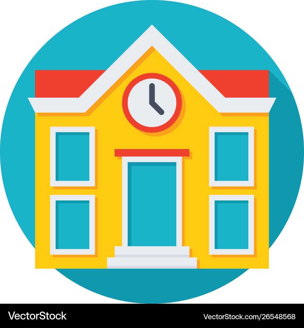 School building icon Royalty Free Vector Image