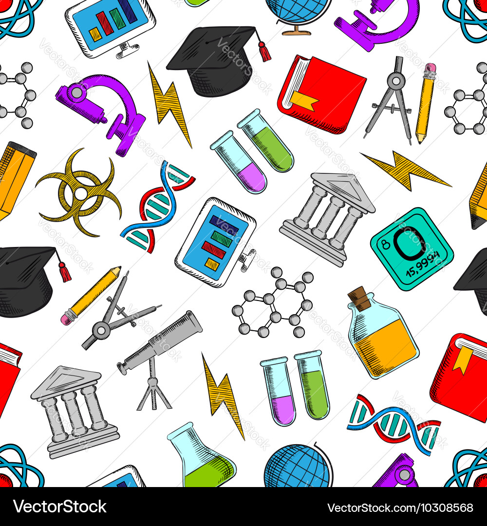 Science and knowledge seamless wallpaper Vector Image