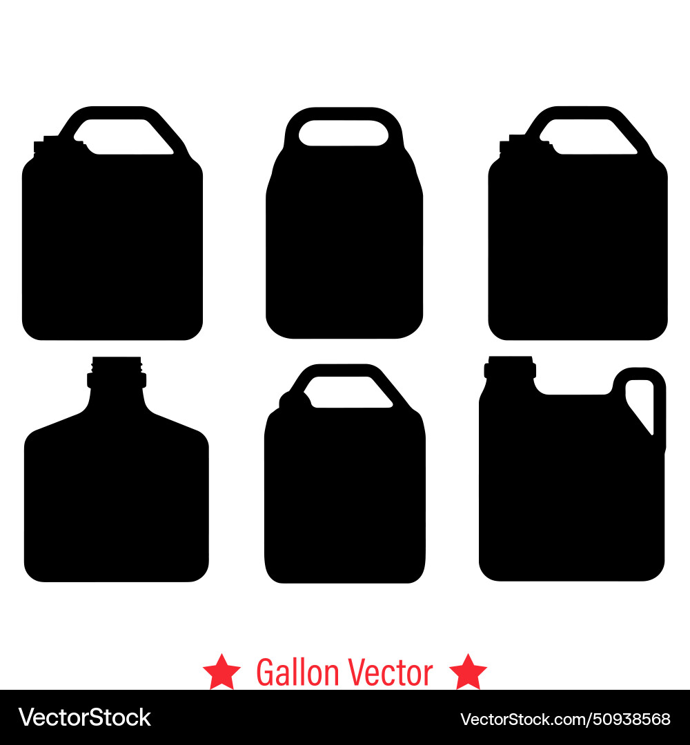 Transform your designs with gallon silhouette set Vector Image