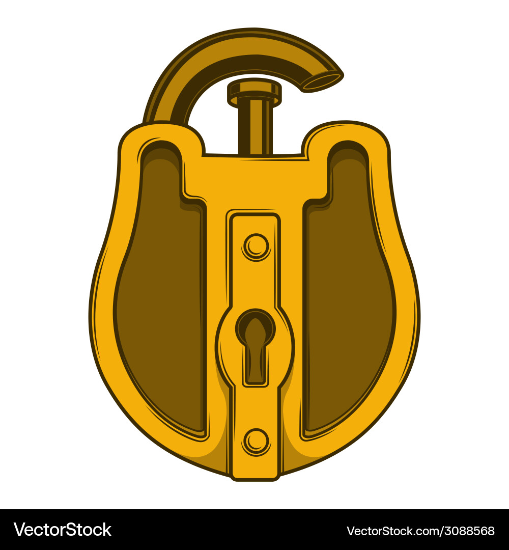Vintage Golden Lock Royalty Free Vector Image - VectorStock